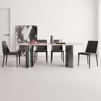 China Light Luxury Stainless Steel Marble Dining Tables Height 0.78m for sale