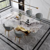 China Length 1.8m/2m Marble Dining Tables With Stainless Steel Legs for sale