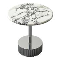 China Elegant Stainless Steel Marble Top Couch Side Table OEM ODM for sale