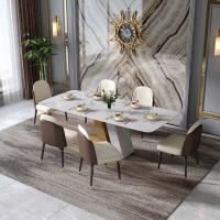 China Luxury Dining Tables With Marble Tops And Stainless Steel For Bulk Buy for sale