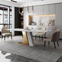 China Luxury Dining Tables With Marble Tops And Stainless Steel For Bulk Buy for sale