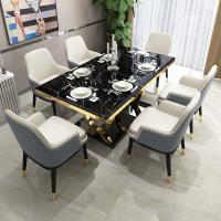 China Durable Stainless Steel Marble Dining Table For Lasting Luxury for sale
