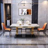 China Durable Stainless Steel Marble Dining Table For Lasting Luxury for sale
