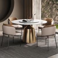 China Marble Top Stainless Steel Round Dining Room Tables Width 1.3M/1.5M for sale