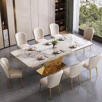 China Stainless Steel Marble Hotel Square Dining Room Table SEDIA Furniture for sale