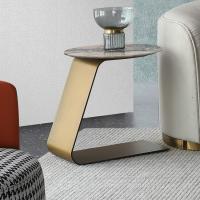 China Stainless Steel Leg Sofa Side Table Marble Counter Top Modern End Tables for sale