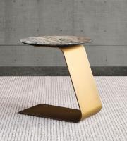 China Stainless Steel Leg Sofa Side Table Marble Counter Top Modern End Tables for sale