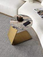 China Stainless Steel Leg Sofa Side Table Marble Counter Top Modern End Tables for sale