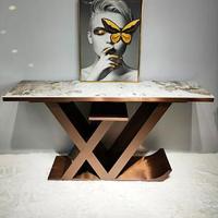 China Luxury Marble Console Tables With Stainless Steel - Modern Elegance for sale
