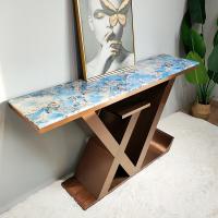 China Luxury Marble Console Tables With Stainless Steel - Modern Elegance for sale