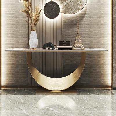 China Customized Luxury Entrance Console Table Gold 120cm/150cm Length for sale