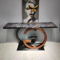 China Glossy Steel Frame Entrance Console Table Rectangular Height 78cm for sale