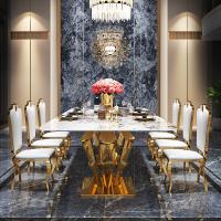 China Height 78cm Large Rectangular Marble Dining Square Table Marble Top for sale