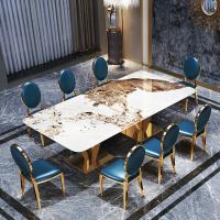 China Height 78cm Large Rectangular Marble Dining Square Table Marble Top for sale