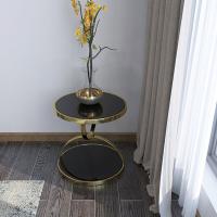 China Round SS Steel Surface Marble Sofa End Table For Sophisticated Spaces for sale