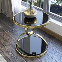 China Round SS Steel Surface Marble Sofa End Table For Sophisticated Spaces for sale