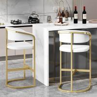 China Stainless Steel Frame Flannel Bar High Stools For Kitchen for sale