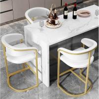 China Stainless Steel Frame Flannel Bar High Stools For Kitchen for sale