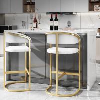 China Stainless Steel Frame Flannel Bar High Stools For Kitchen for sale