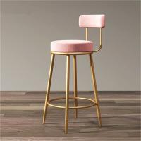 China Restaurant Supply Bar Stools Velvet High Stool With High Rebound Sponge for sale