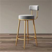 China Restaurant Supply Bar Stools Velvet High Stool With High Rebound Sponge for sale
