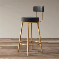 China Restaurant Supply Bar Stools Velvet High Stool With High Rebound Sponge for sale