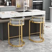 China Bar Room Stools With Stainless Steel Legs Velvet / PU Seat for sale