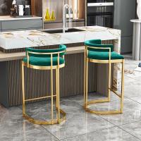 China Bar Room Stools With Stainless Steel Legs Velvet / PU Seat for sale