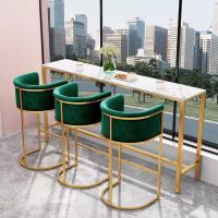 China Commercial Metal Bar Stools High Stool With Velvet / PU Seat for sale
