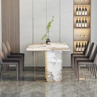 China Minimalist Stainless Steel Marble Dining Table For Contemporary Living for sale