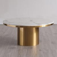 China White Marble Circular Combination Coffee Table OEM ODM for sale