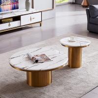 China White Marble Circular Combination Coffee Table OEM ODM for sale