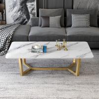 China Living Room Marble And Stainless Steel Coffee Table Height 0.45m for sale