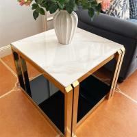 China White Marble Top Sofa Table Modern End Tables For Living Room for sale