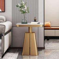 China Modern Stainless Steel Shelf Marble Sofa End Table Square Edge for sale
