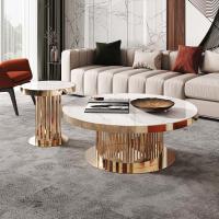 China Round Marble Combination Coffee Table No Drawer For Living Room for sale