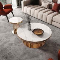 China Round Marble Combination Coffee Table No Drawer For Living Room for sale