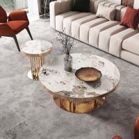 China Round Marble Combination Coffee Table No Drawer For Living Room for sale