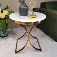 China SEDIA Metal Sofa End Table With Marble Top Smooth Surface for sale