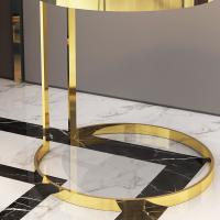 China Stainless Steel Round Sofa Side Table Telephone Table Smooth Surface for sale