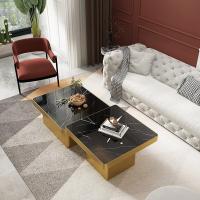 China Marble Square Minimalist Combination Coffee Table With Stainless Steel Leg for sale