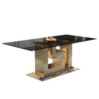 China Modern Style 0.9m Width Glass Dining Table For Customer Satisfaction for sale