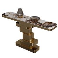 China Sophisticated Stainless Steel & Marble Console Tables For Modern Homes for sale