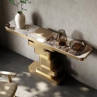 China Sophisticated Stainless Steel & Marble Console Tables For Modern Homes for sale