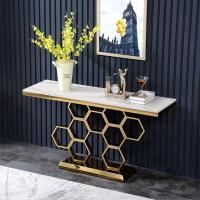 China Wholesale Marble Console Tables With Sleek Stainless Steel Base for sale