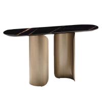 China Elegant Entryway Console Tables - Marble Top & Stainless Steel Base for sale