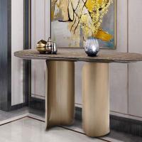China Elegant Entryway Console Tables - Marble Top & Stainless Steel Base for sale