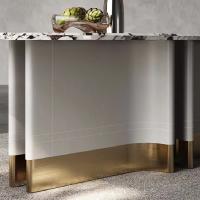 China Modern Stainless Steel Marble Square Dining Table For Hotel Banquet Hall for sale