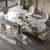 China Modern Stainless Steel Marble Square Dining Table For Hotel Banquet Hall for sale