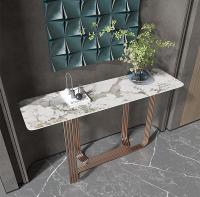 China Polished Stainless Steel & Marble Console Tables - Affordable Luxury for sale